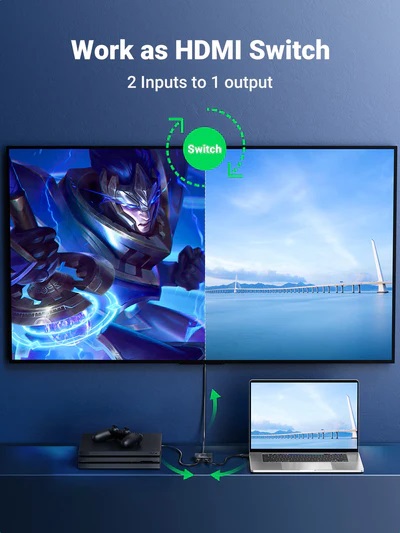 Ugreen Bi-Directional HDMI Switcher - amman jordan pccircle Ugreen Bi-Directional HDMI Switcher - amman jordan pccircle
